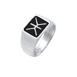 Kuzzoi Ring Siegelring Herren Gr&ouml;&szlig;e 64 schwarz / silber