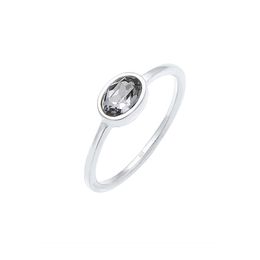Elli Ring 'Oval' Damen Gr&ouml;&szlig;e 58 schwarz / silber