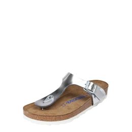Birkenstock Zehentrenner 'Gizeh' Damen Gr&ouml;&szlig;e 40 silber