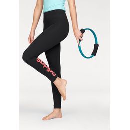 Große Größen: adidas Performance Leggings »ESSENTIALS LINEAR TIGHT«, schwarz-koralle, Gr.XXL