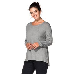 sheego Große Größen: Oversized Pullover mit Zipper, grau meliert, Gr.40/42