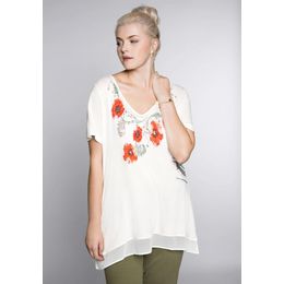 sheego by Joe Browns Große Größen: Shirt mit Blumendruck, offwhite bedruckt, Gr.56/58