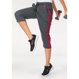 Große Größen: adidas Performance 3/4-Hose »ESSENTIALS 3 STRIPES 3/4 PANT«, grau-koralle, Gr.XL