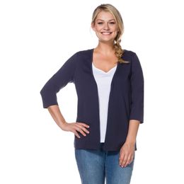 sheego Große Größen: Shirtjacke in offener Form mit 3/4-Ärmeln, marine, Gr.40/42