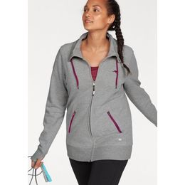 Große Größen: Kangaroos Sweatjacke »Sweatjacke«, grau meliert, Gr.40/42