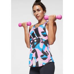 adidas Performance Große Größen: Tanktop, weiß-blau-pink, Gr.XXL