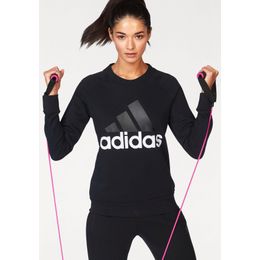 Große Größen: adidas Performance Sweatshirt »ESSENTIAL LIN SWEAT«, schwarz-weiß, Gr.M