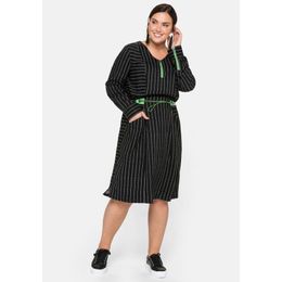 sheego Große Größen: Kleid mit neonfarbenen Details, schwarz, Gr.50