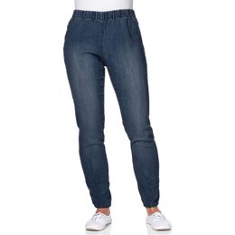 sheego Große Größen: Jeggings mit Used-Effekten, dark blue Denim, Gr.54