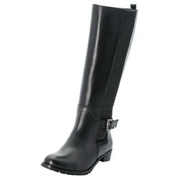 sheego Große Größen: Weitschaftstiefel aus Leder, schwarz, Gr.39