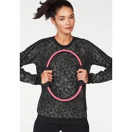 Große Größen: adidas Performance Sweatshirt »WOMAN ESSENTIAL AOP SWEATSHIRT«, schwarz, Gr.XXL