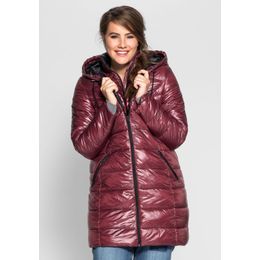 sheego Große Größen: Steppjacke in 2-in-1-Optik, brombeer-schwarz, Gr.44