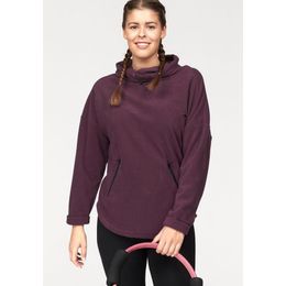 Große Größen: Kangaroos Fleecepullover, aubergine, Gr.56/58