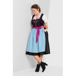 sheego Große Größen: Dirndl mit Schürze und Bluse 3tlg., schwarz-türkis, Gr.42