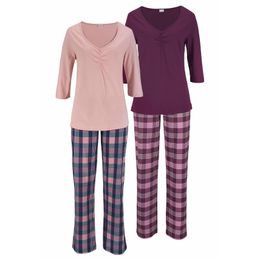Vivance Dreams Große Größen: Pyjama, rosé+bordeaux, Gr.52/54