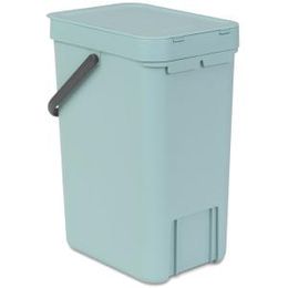 Brabantia Abfalleimer "Sort and Go", 12 Liter, Hochwertiger Abfallbehälter aus Kunststoff, Farbe: mint
