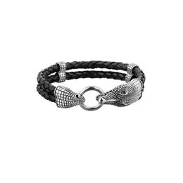 Kuzzoi Armband 'Krokodil' Herren Gr&ouml;&szlig;e 23 schwarz / silber