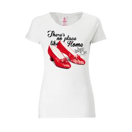logoshirt T-Shirt 'There`s no place like home - Der Zauberer von Oz' Damen Gr&ouml;&szlig;e S rot / wei&szlig;