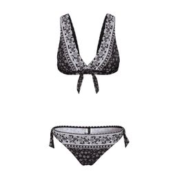 JETTE Bikini 'Bow' Damen Gr&ouml;&szlig;e S grau / schwarz / wei&szlig;