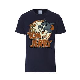 logoshirt T-Shirt "Tom und Jerry" Herren Gr&ouml;&szlig;e S marine / rostbraun / dunkelgrau