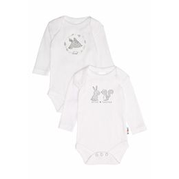 Liliput Langarmbody (2er Pack) wei&szlig; "wild forest / better together" Jungen Gr&ouml;&szlig;e 86/92 wei&szlig;