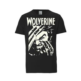 logoshirt T-Shirt "Wolverine" Herren Gr&ouml;&szlig;e XS schwarz / wei&szlig;
