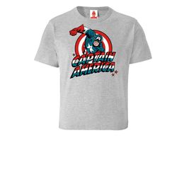 logoshirt T-Shirt 'Captain America' Jungen Gr&ouml;&szlig;e 152 grau