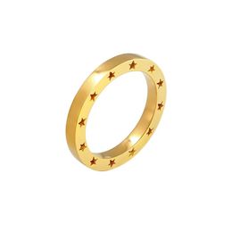 Elli Ring Sterne, Cut-Out Damen Gr&ouml;&szlig;e 58 gold
