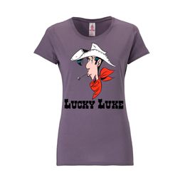 logoshirt T-Shirt 'Lucky Luke Portrait' Damen Gr&ouml;&szlig;e M dunkellila