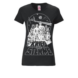 logoshirt T-Shirt 'Krieg der Sterne - Star Wars' Damen Gr&ouml;&szlig;e L schwarz / wei&szlig;