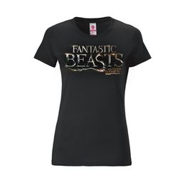 logoshirt T-Shirt 'Phantastische Tierwesen' Damen Gr&ouml;&szlig;e XS schwarz