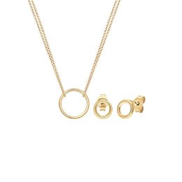 Elli Schmuckset 'Geo, Kreis' Damen Gr&ouml;&szlig;e 45 gold