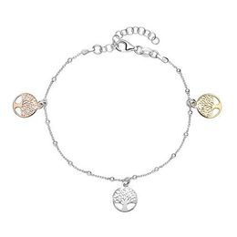 UNIQUE Lebensbaum Armband für Damen aus 925er Silber, tricolor