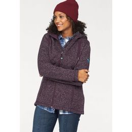 Polarino Große Größen: Strickfleecejacke, aubergine, Gr.52/54