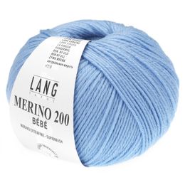 Merino 200 B&eacute;b&eacute; Superwash von Lang Yarns, Hellblau, aus Schurwolle