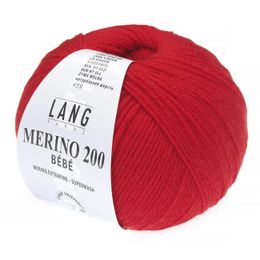 Merino 200 B&eacute;b&eacute; Superwash von Lang Yarns, Rot, aus Schurwolle