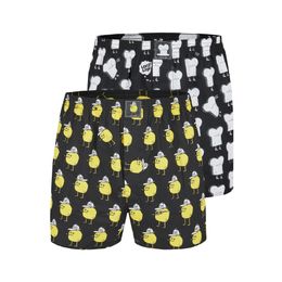 Lousy Livin Underwear Lousy Livin Boxershorts 'Toast & Zitrone' Herren Gr&ouml;&szlig;e M schwarz