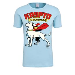 logoshirt T-Shirt 'Krypto the Superdog' Damen Gr&ouml;&szlig;e S hellblau