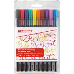 Edding Brush Lettering Starter-Set, 10 Stifte