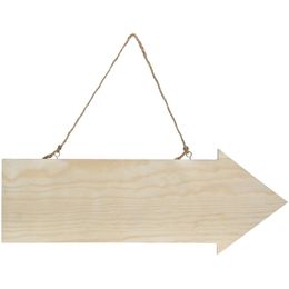 buttinette Schild "Pfeil" aus Holz, 40 x 15 cm, 2 Stück