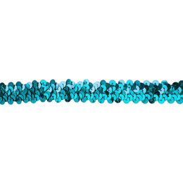 buttinette Elastik-Paillettenband, türkis, Breite: 20 mm, Länge: 3 m