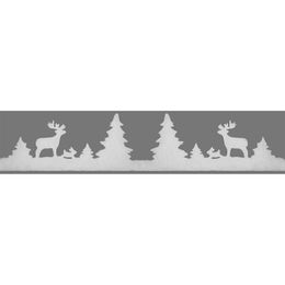 buttinette Weihnachtliche Fensterdeko "Winterwald", 7,5–20 cm hoch, 1,8 m lang