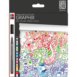 Marabu Graphix Fineliner Colour "Doodle Supreme", 12 Stifte