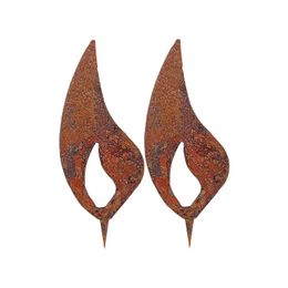 buttinette Rost-Flammen aus Metall, braun, 10 cm, 2 Stück