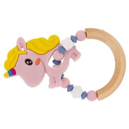 buttinette Beißring-Set "Einhorn", rosa