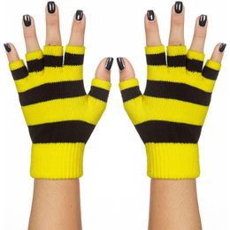 buttinette Strick-Handschuhe, gelb/schwarz