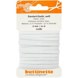 buttinette Gummiband "Standard-Elastik", weiß, Breite: 6 mm, Länge: 10 m