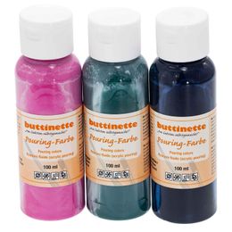 buttinette Pouring-Farben "Trend", 3x 100 ml