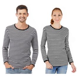 buttinette Langärmeliges Ringelshirt "Black Stripes" unisex