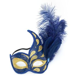buttinette Maske "Venezia", blau/gold